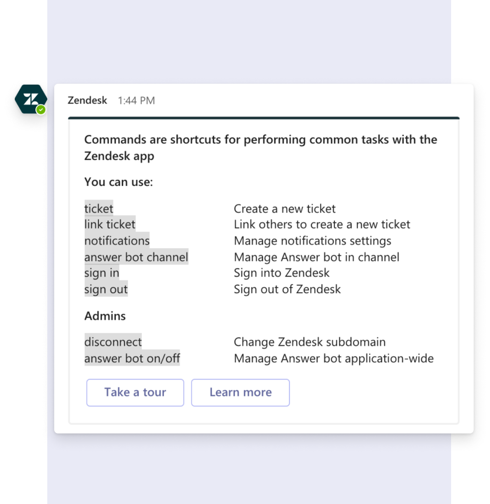 Zendesk for Microsoft Teams
