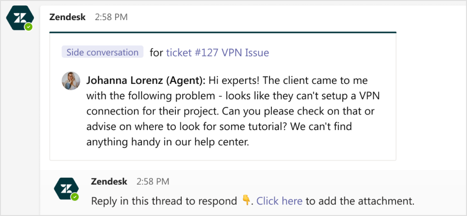 Zendesk for Microsoft Teams